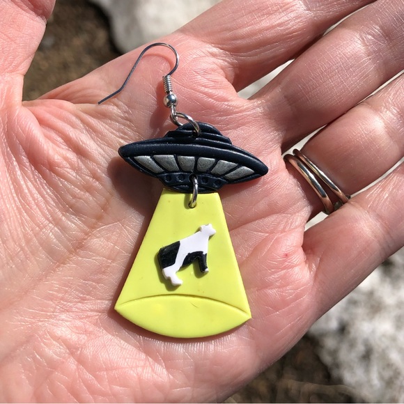 Jewelry | Handmade Glow In The Dark Ufo Earrings | Poshmark